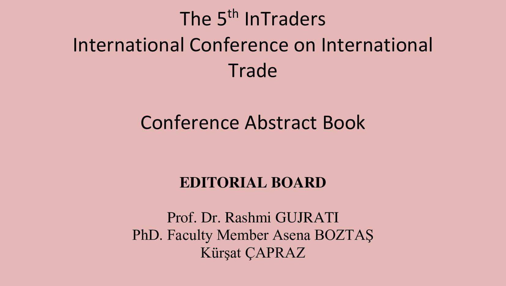 The 5th InTraders Conference Abstract Book Published - InTraders Blog